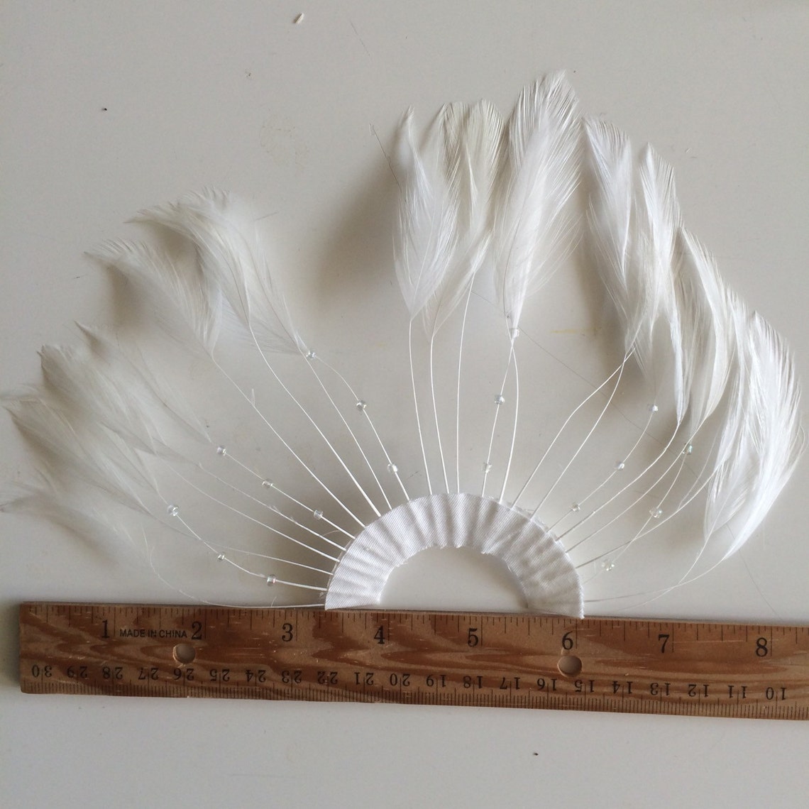 HALF PINWHEEL Beaded Feathers / off White Eggshell / 1200 | Etsy
