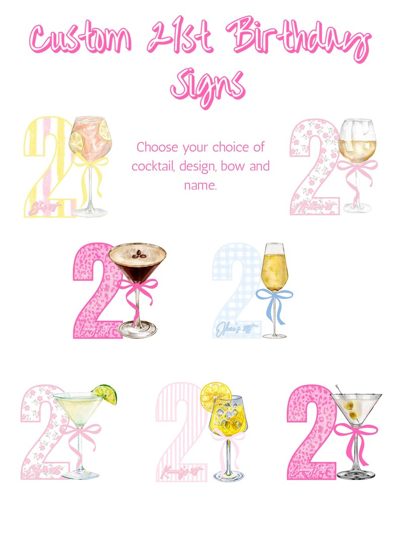 Custom 21 Birthday Sign - Printable - Made-to-order - Etsy