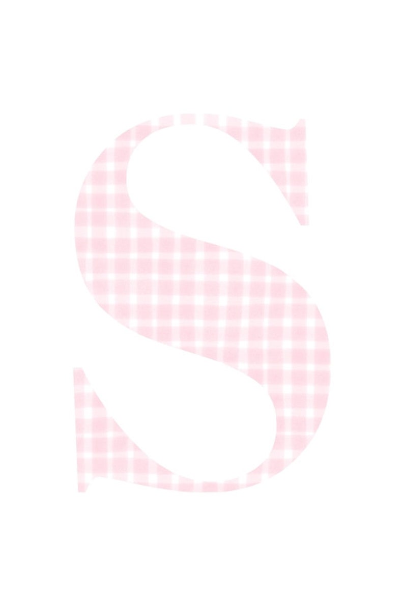 Capital Gingham Letter Printable Art Pink S - Etsy