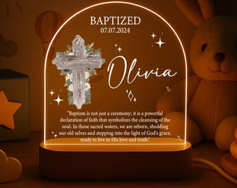 Baptism Night Light, Custom Baby Night Lamp, Baptism Gift, Baby Gift ...