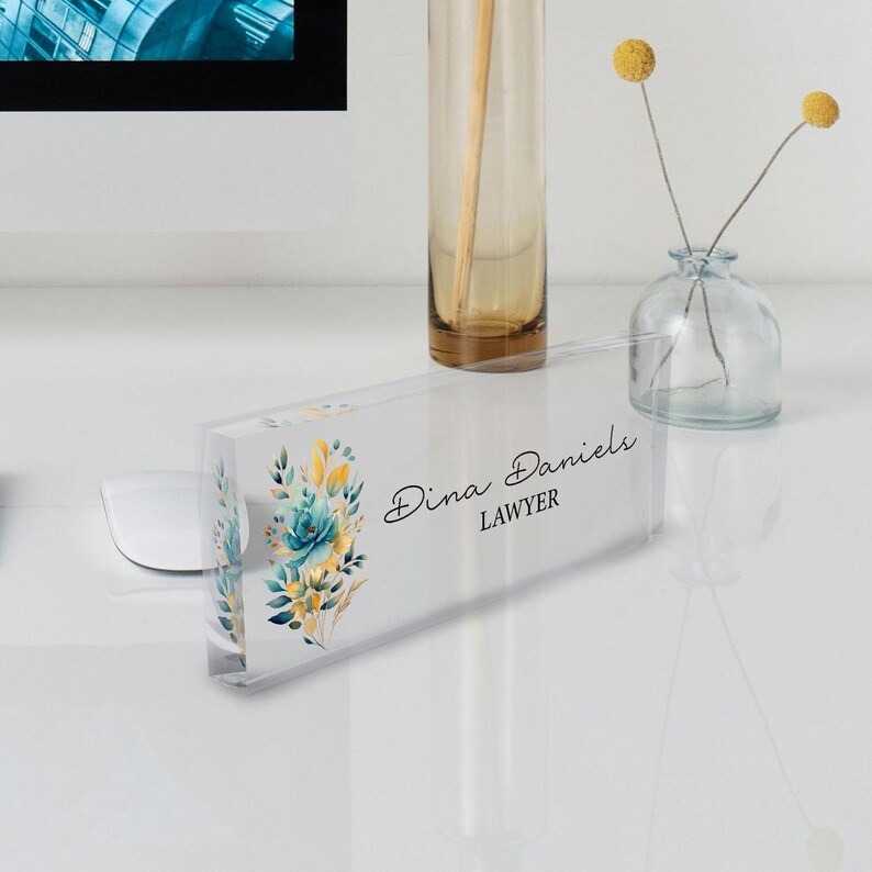 Personalized Acrylic Name Plate, Desk Sign Plaque, Customized Acrylic ...