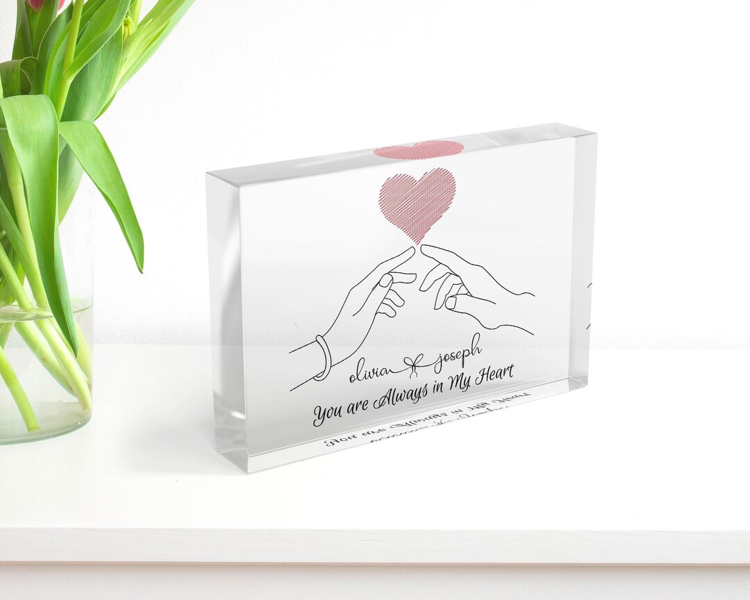 Personalized Acrylic Block With Names and Heart, Custom Couple Gift ...