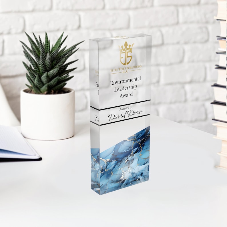 Personalized Acrylic Award Plaque: Custom Desk Decor Gift - Etsy