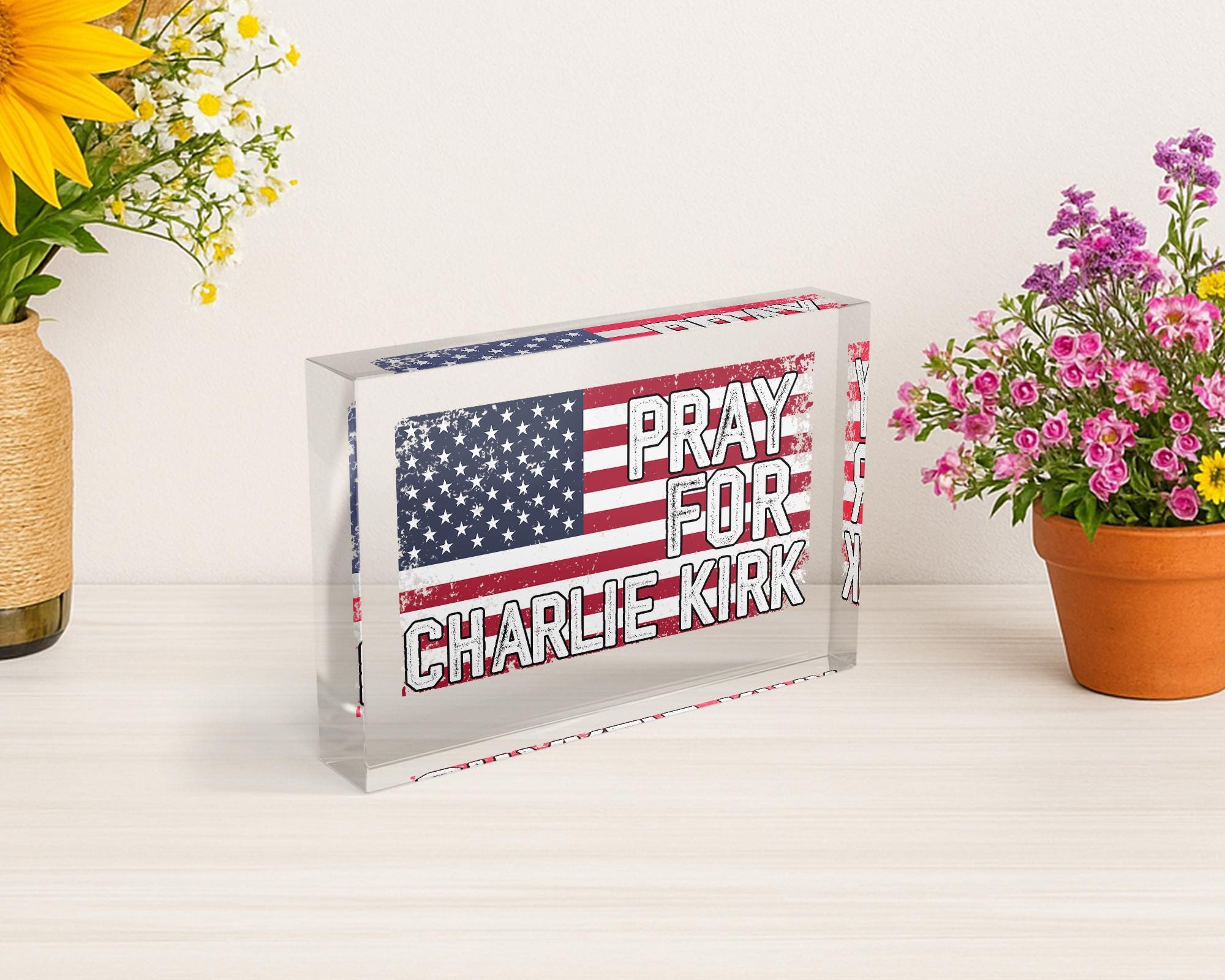 Charlie Kirk Memorial Acrylic Photo Block: Personalized Sympathy Gift ...