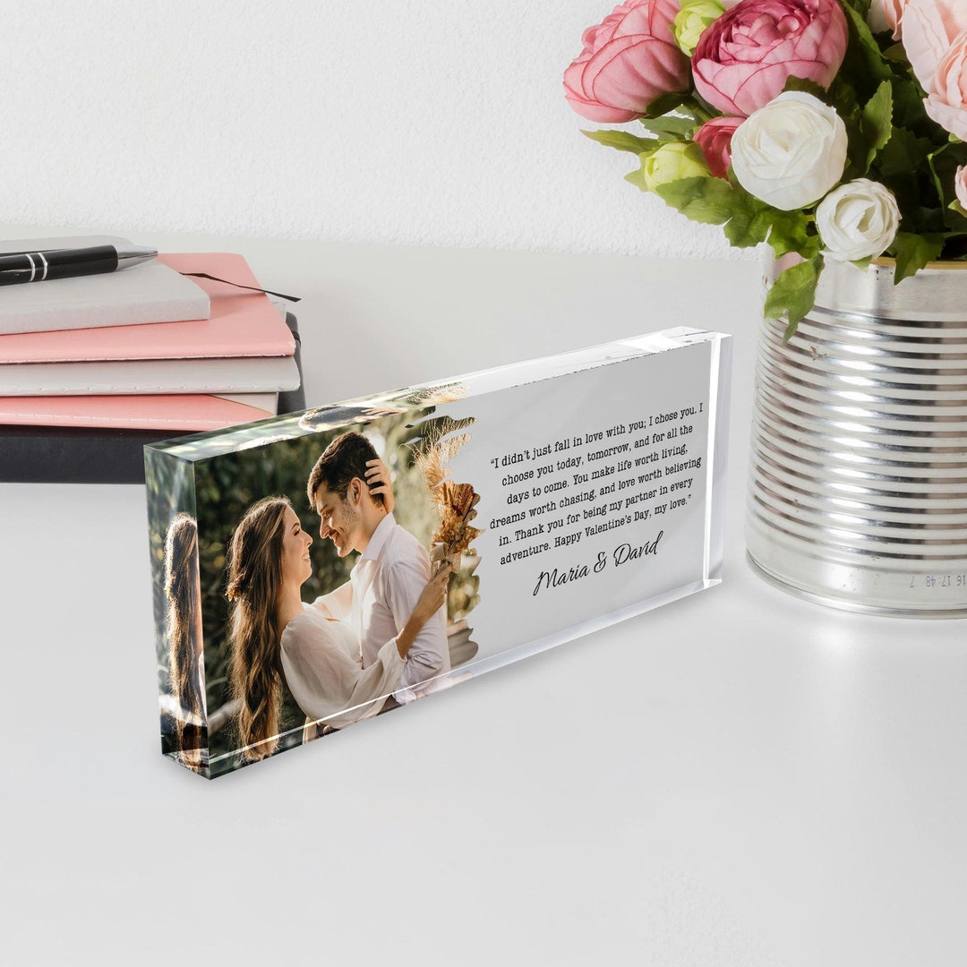 Custom Acrylic Glass Photo Block - Personalized Picture Frame ...