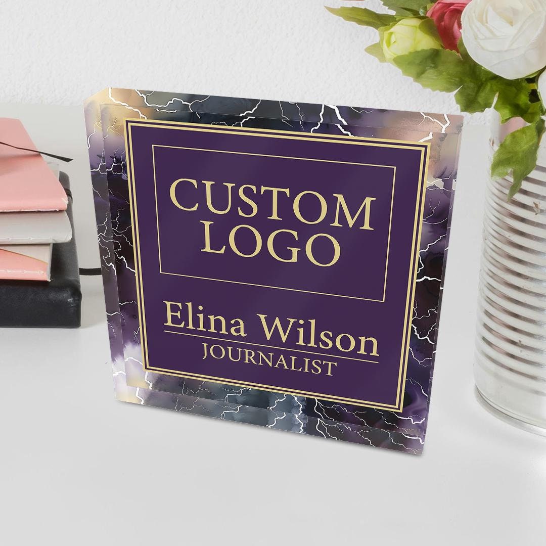Custom Company Logo Office Desk Decor, Acrylic Business Logo Sign ...
