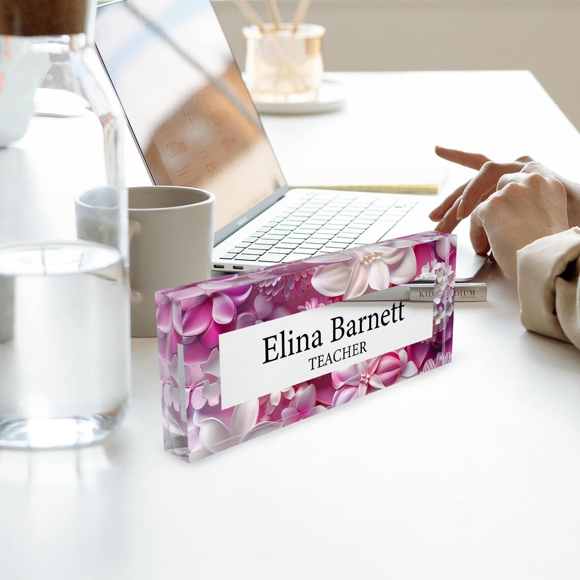 Acrylic Custom Name Plate for Desk Plaque, Clear Glass Plate ...