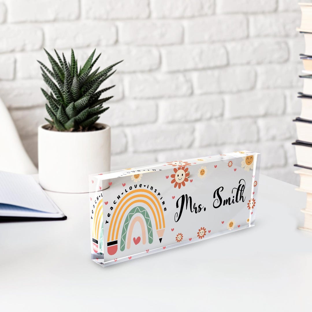 Custom Teacher Desk Name Plate, Teacher Name Plate, Personalized Name ...