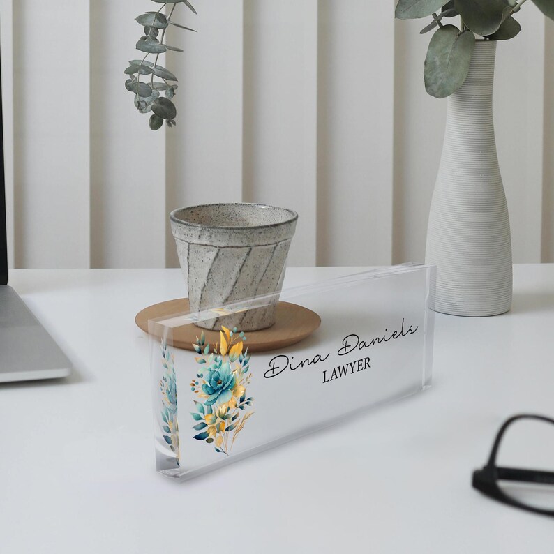 Personalized Acrylic Name Plate, Desk Sign Plaque, Customized Acrylic ...