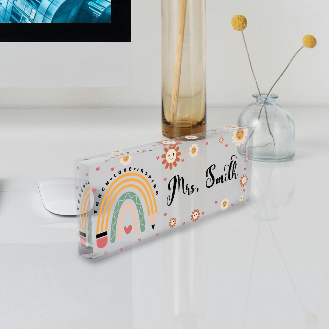 Custom Teacher Desk Name Plate, Teacher Name Plate, Personalized Name ...