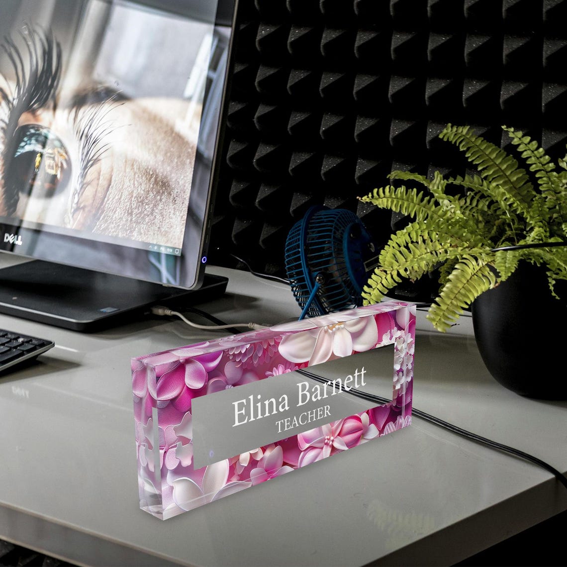 Acrylic Custom Name Plate for Desk Plaque, Clear Glass Plate ...