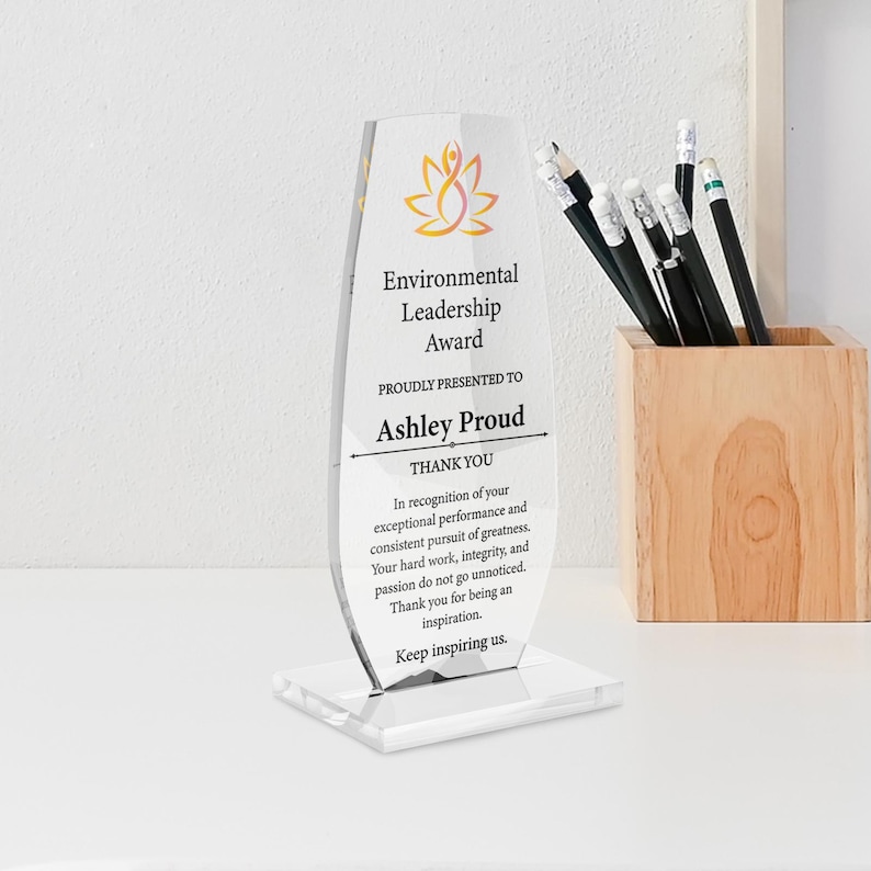 Top Performer Crystal Award | Custom Engraved Trophy for Employee ...