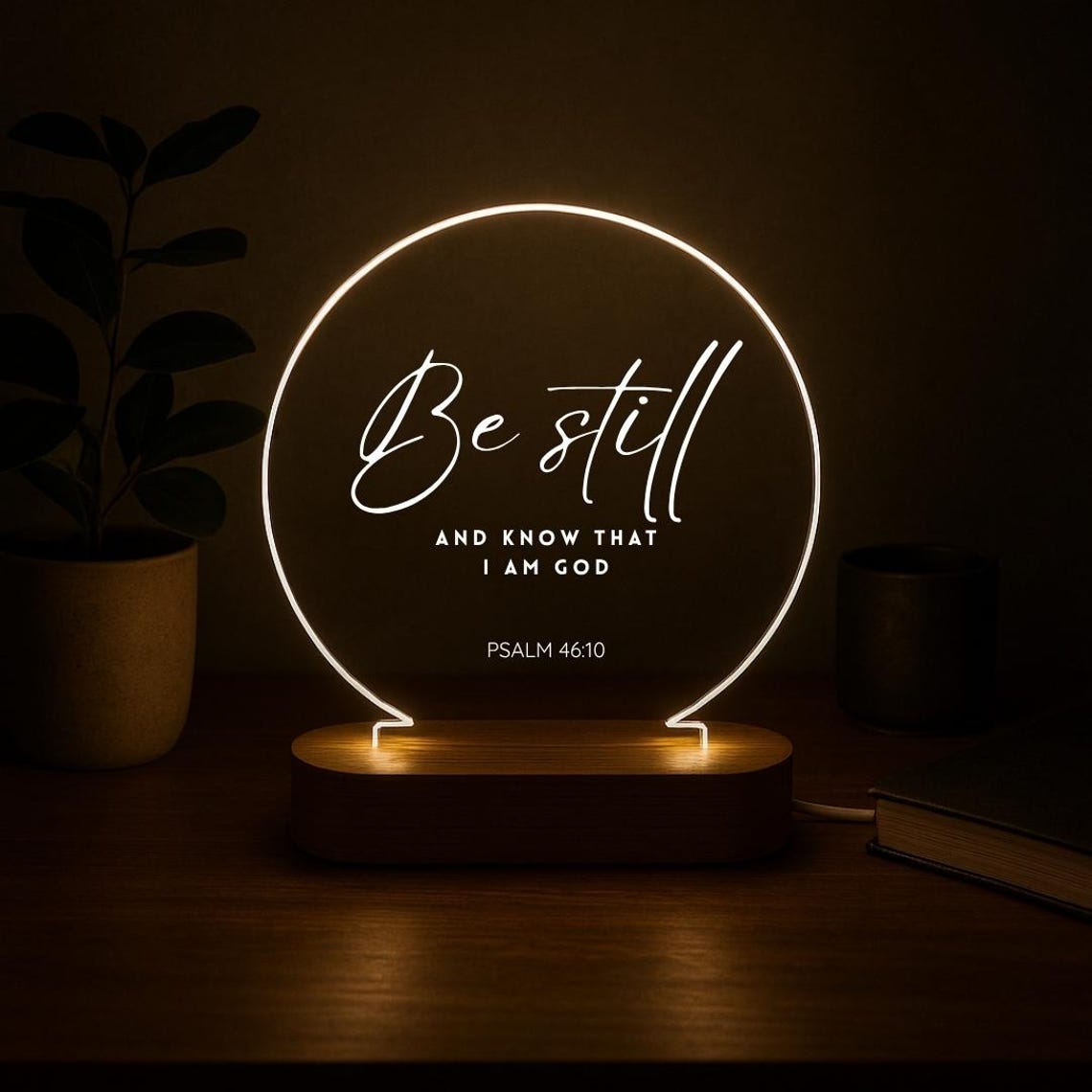 Custom Bible Verse LED Night Light: Christian Home Decor - Etsy