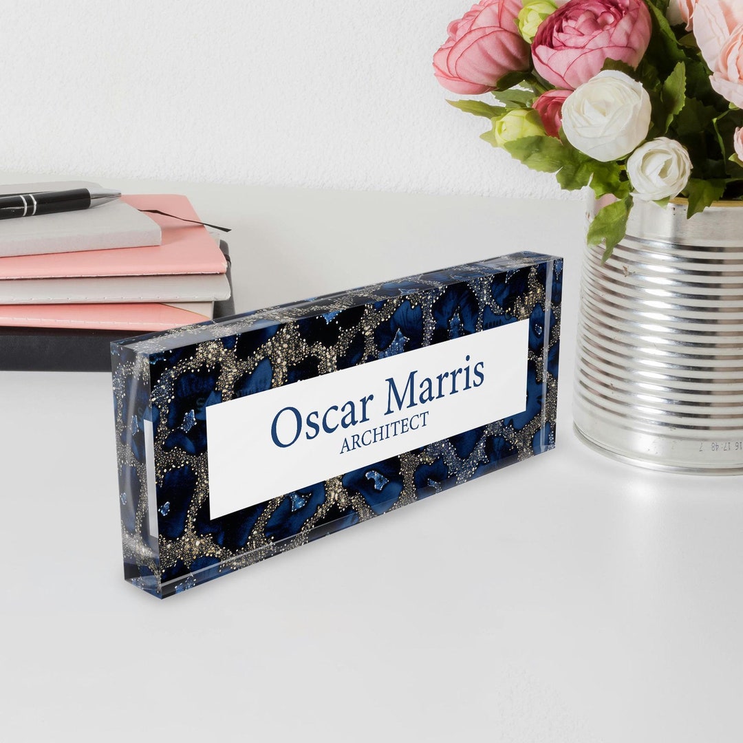 Personalized Acrylic Desk Name Plate: Office Decor Gift - Etsy