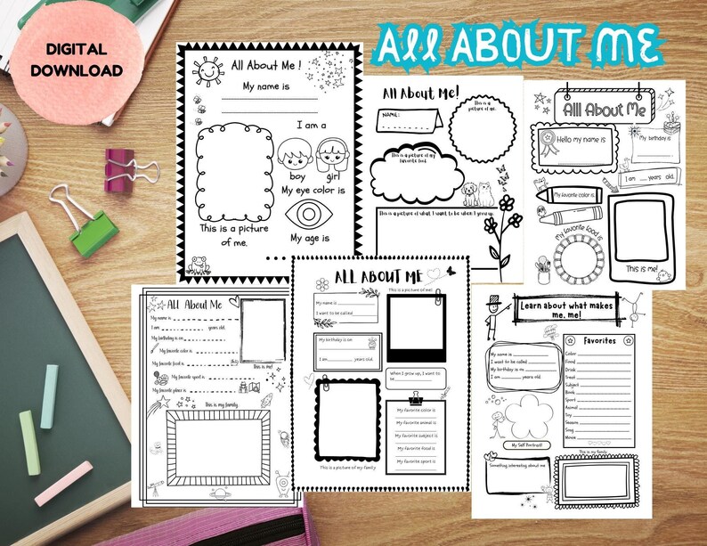 All About Me Sheets/printable Worksheets for Prek-5/student Printable ...