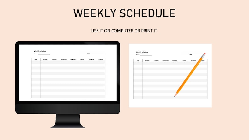 Weekly Schedule Landscape, Printable Weekly Planner, Weekly to Do List ...