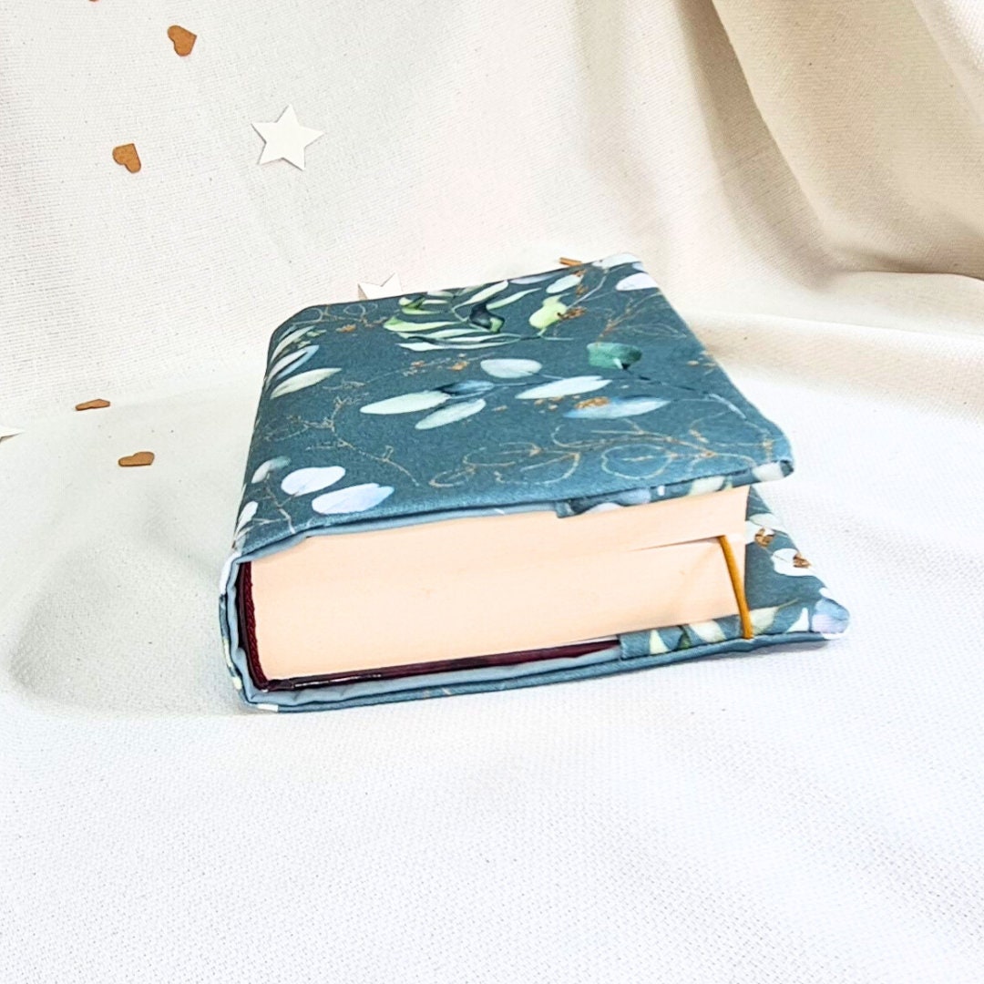 Customizable Book Cover With Eucalyptus Motif, Handmade in Sizes A4, A5 ...