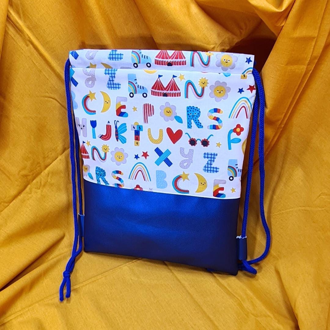 ABC Letter Gym Bag With Name, Backpack With Faux Leather, Sports Bag ...