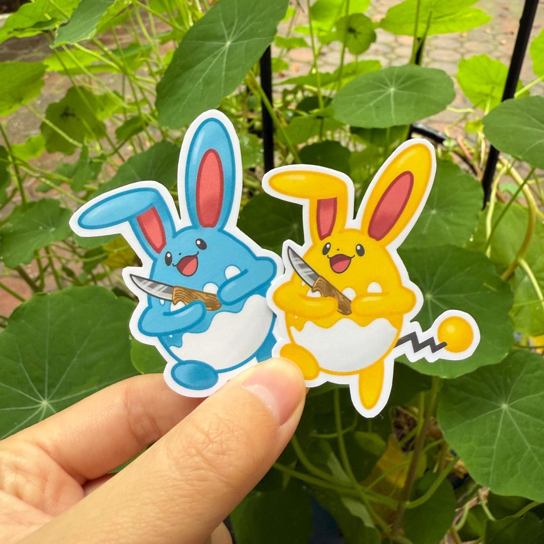 Azumarill Holding Knife Vinyl Sticker Cute Pokemon Sticker - Etsy