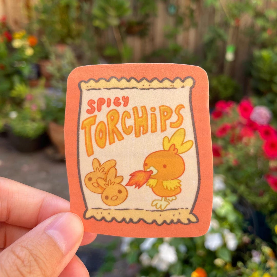 Spicy Torchips Pokemon Vinyl Sticker | Pokemon Sticker | Holographic ...
