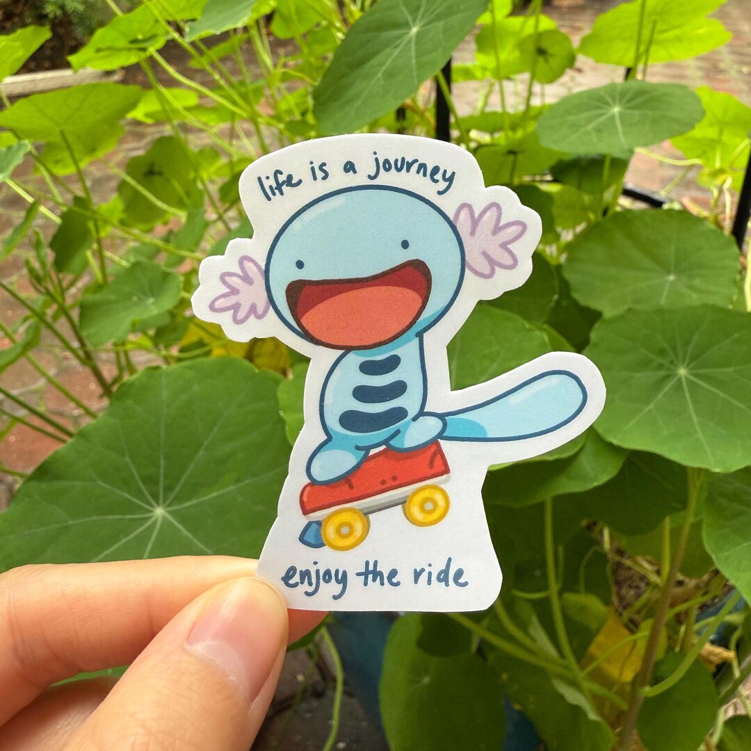 Enjoy the Ride Wooper Vinyl Sticker | Cute Pokemon Sticker - Etsy