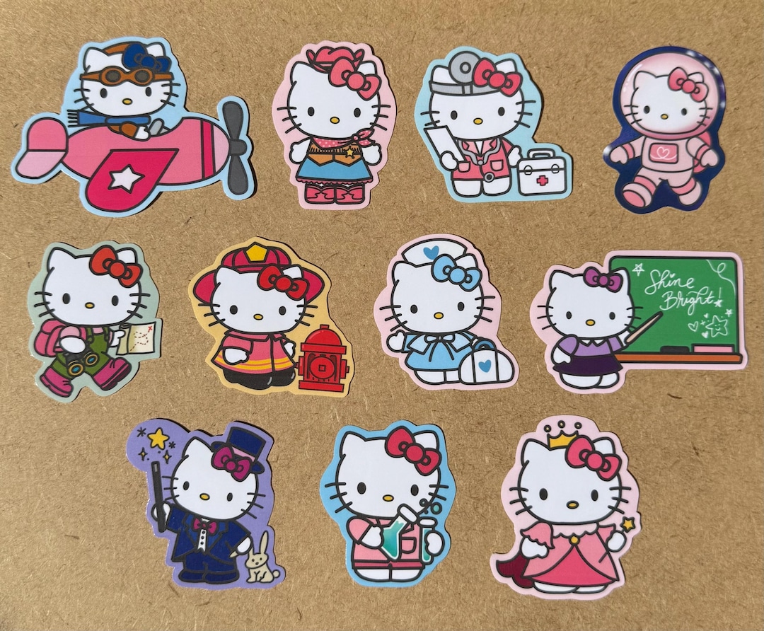 Hello Kitty Careers Sticker Pack | Hello Kitty Jobs - Etsy