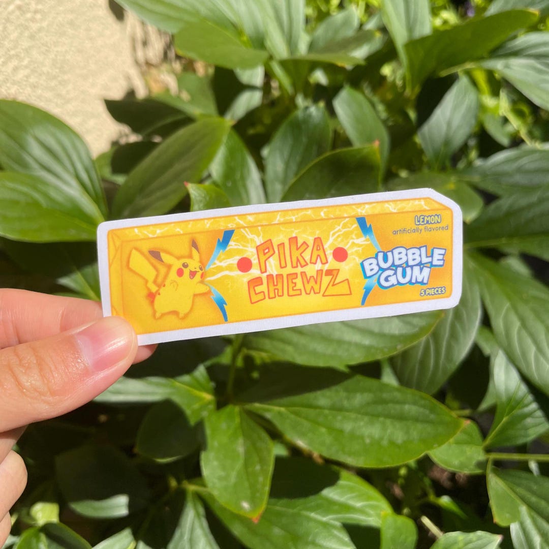 Pika-chewz Bubble Gum Vinyl Stick | Pokemon Sticker | Pikachu | Pokemon ...