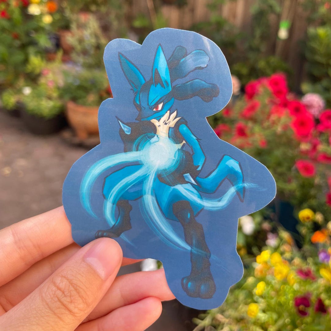 Lucario Pokemon Vinyl Sticker | Pokemon Sticker | Lucario - Etsy