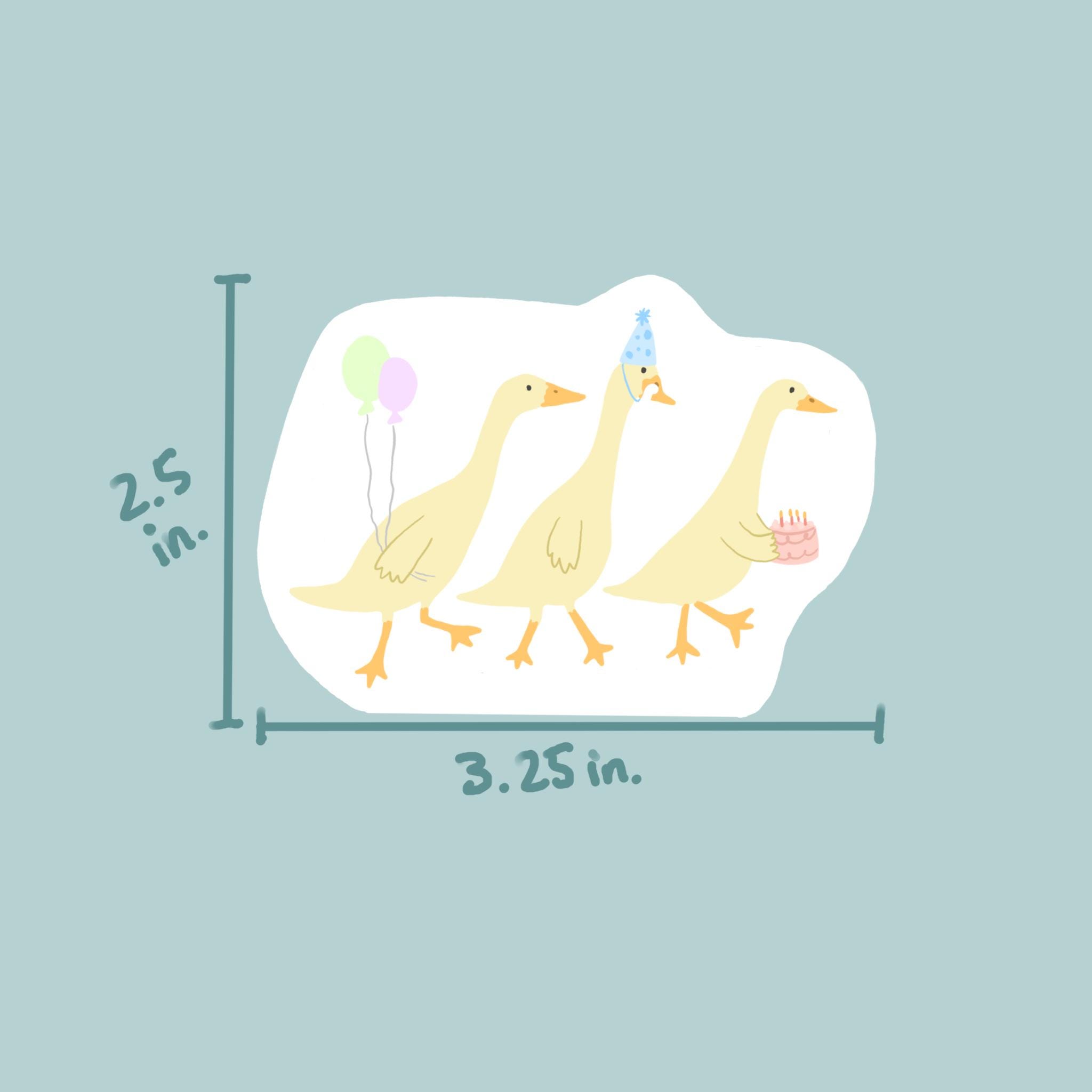 Birthday Ducks Vinyl Sticker | Silly Duck Sticker | Ducks - Etsy