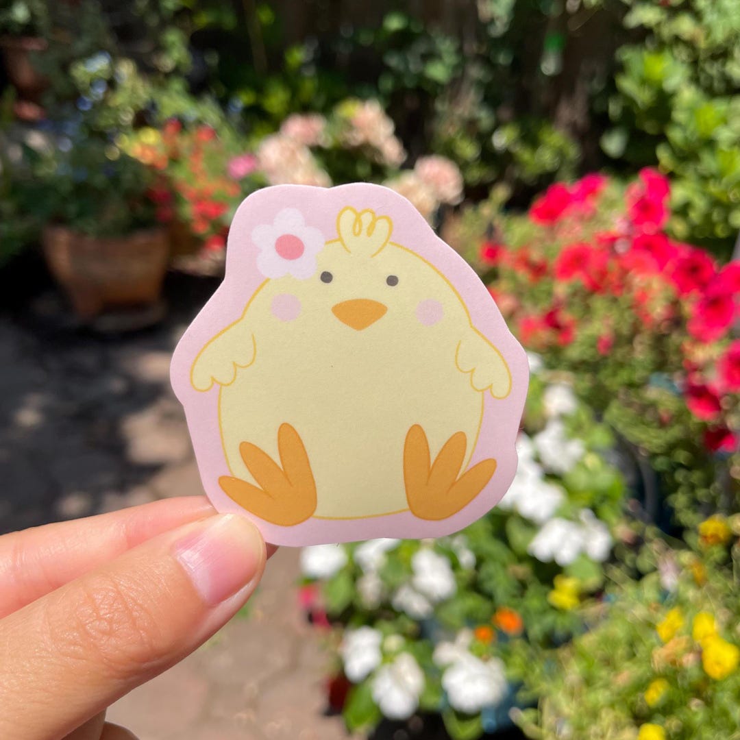 Flower Chick Vinyl Sticker | Cute Animal Sticker - Etsy