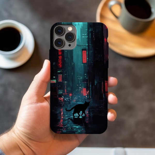 Cat Cyberpunk Phone Case - Etsy
