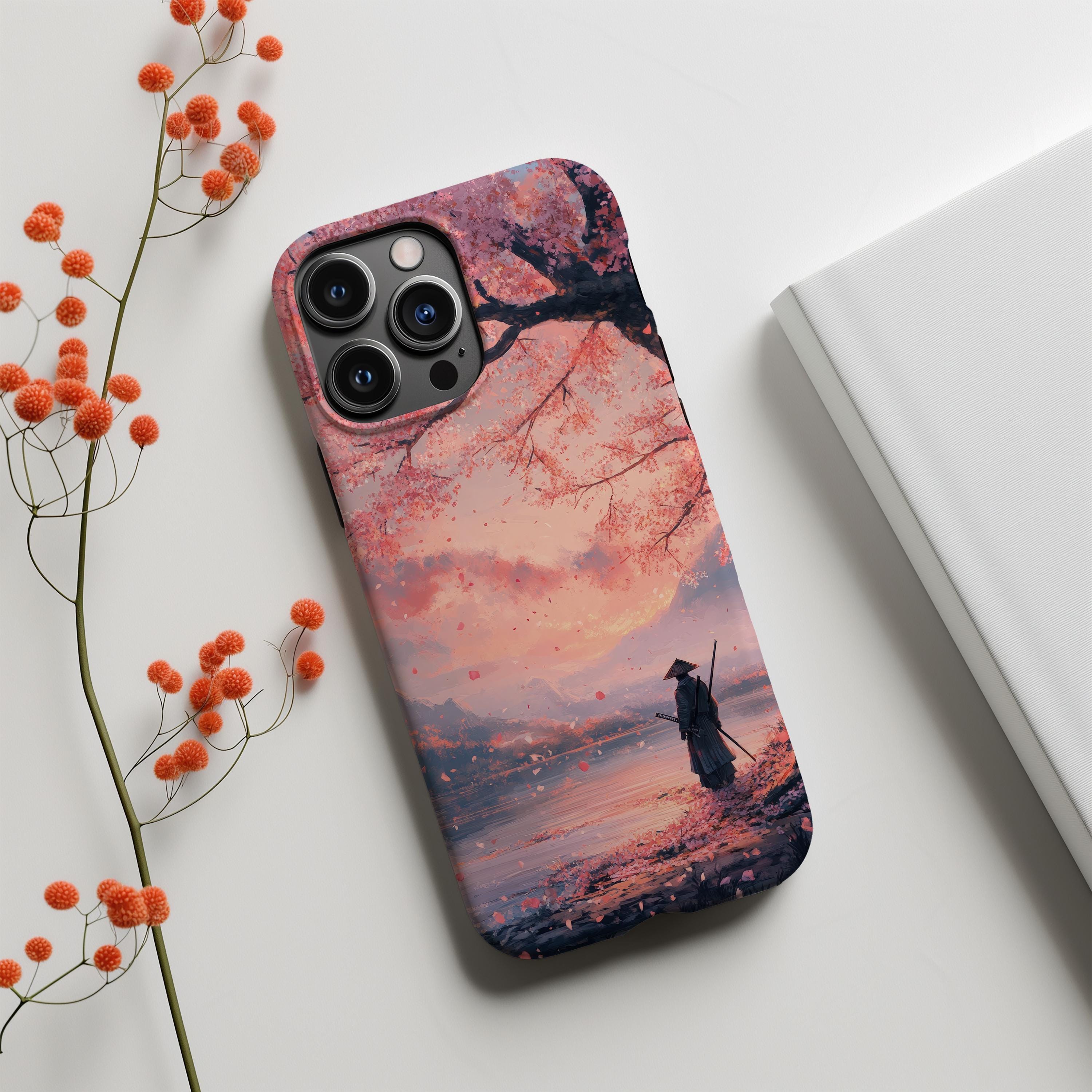 Japanese Cherry Blossom Samurai Phone Case for iPhone 16 Pro Max ...