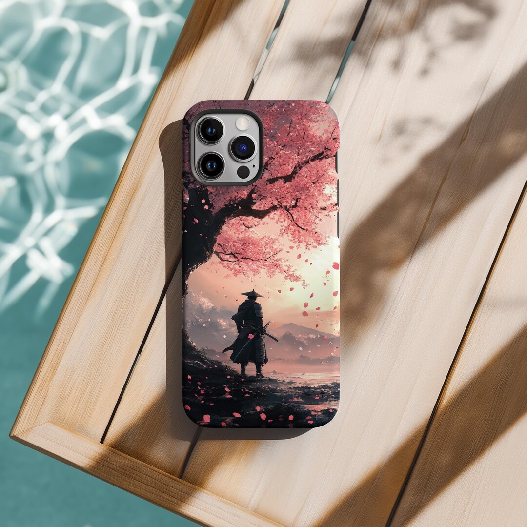 Japanese Cherry Blossom Samurai Phone Case iPhone 16 Samsung S25 Pixel ...