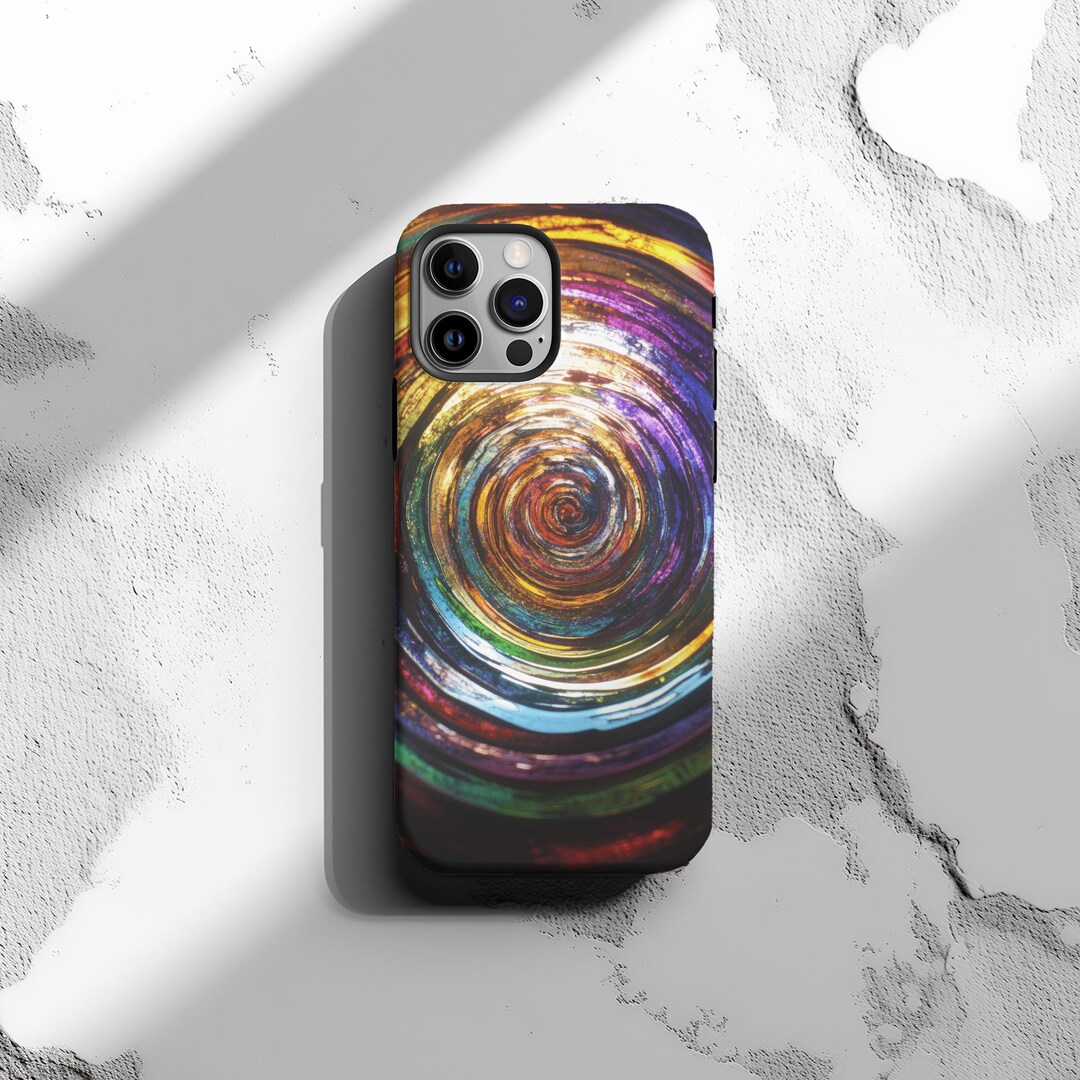 Rainbow Spiral Phone Case for iPhone 16 Samsung S25 Shockproof Artistic ...
