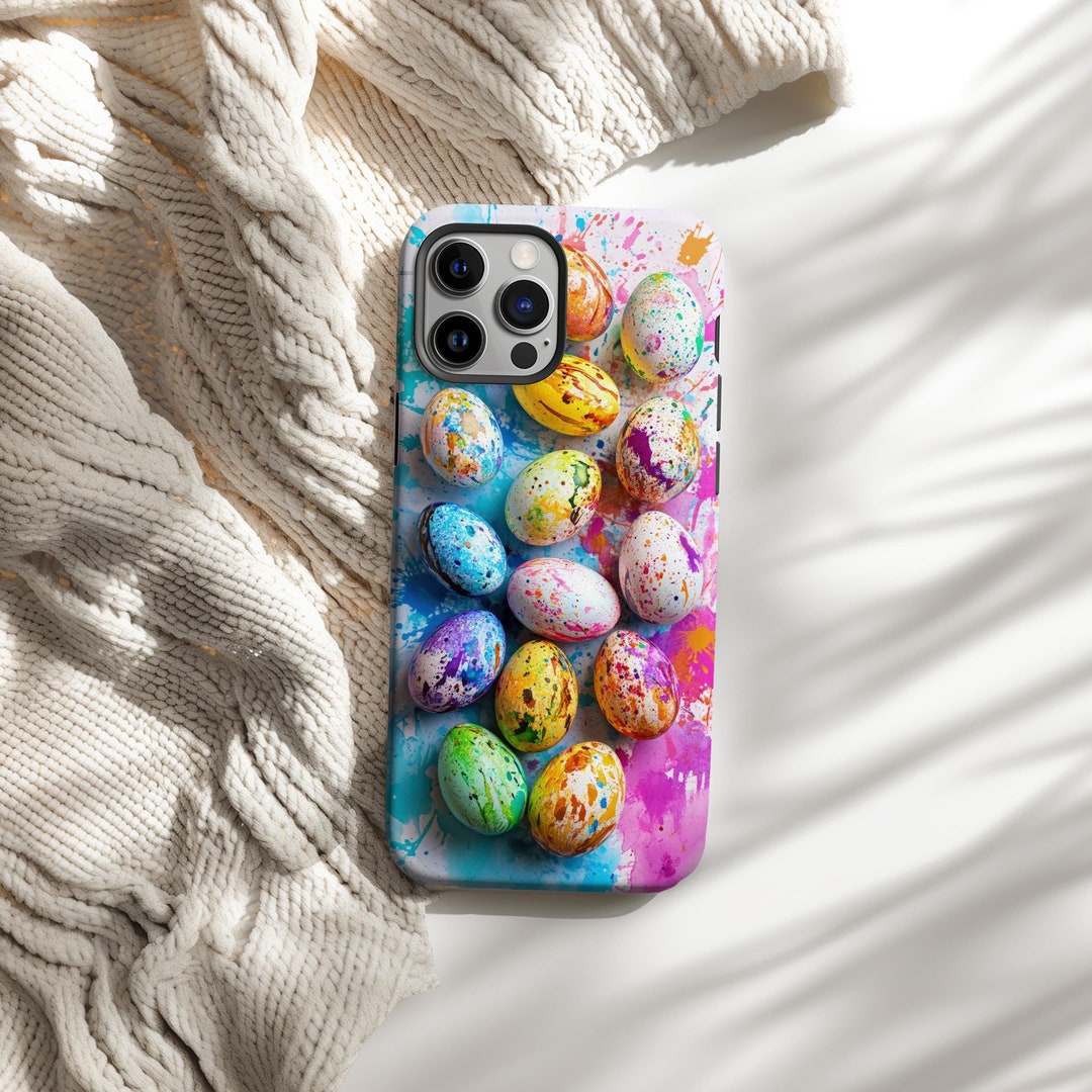 Watercolor Splash Easter Egg Phone Case Artistic Paint Splatter Design ...
