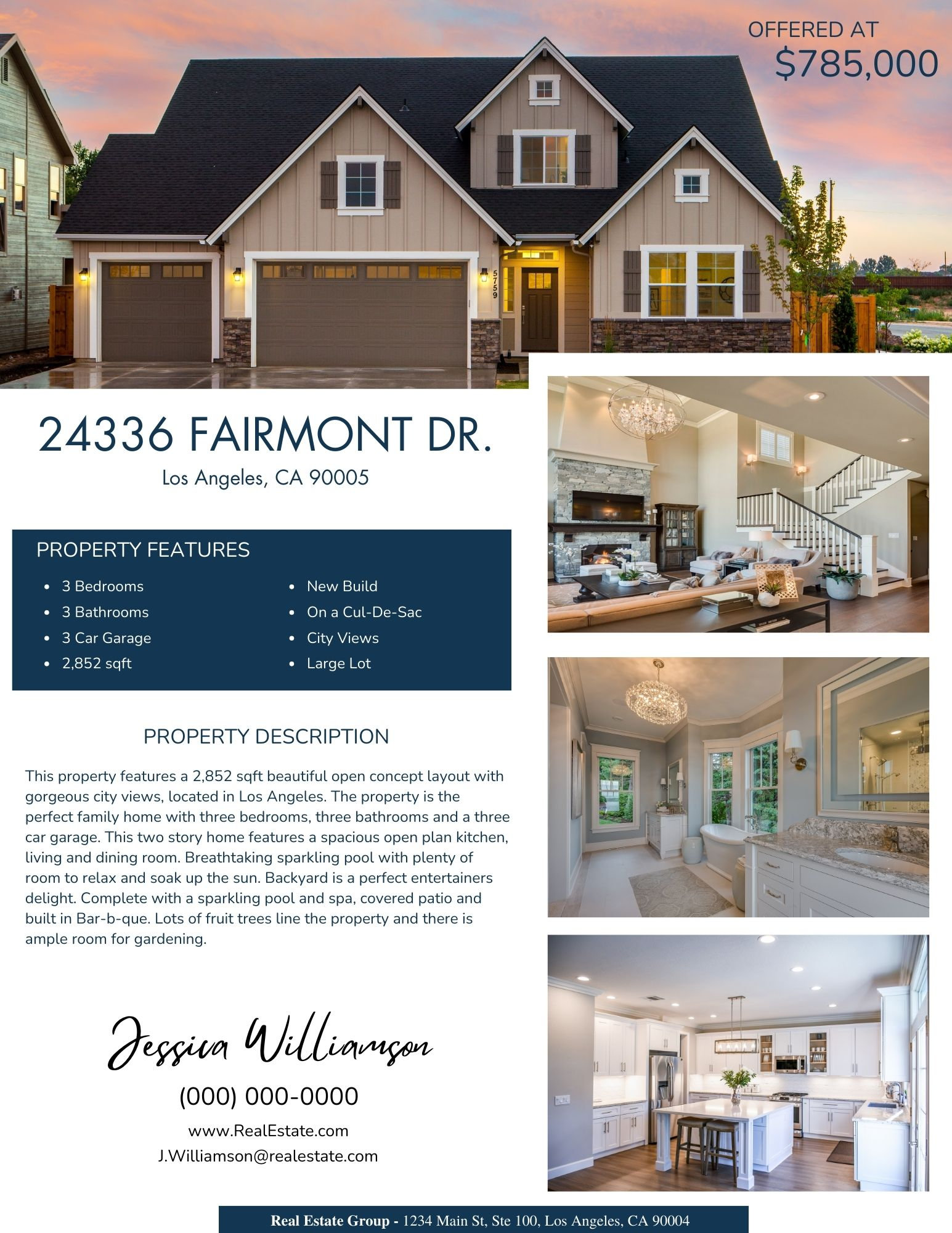 Real Estate Listing Flyer Template - Printable, Editable, INSTANT ...