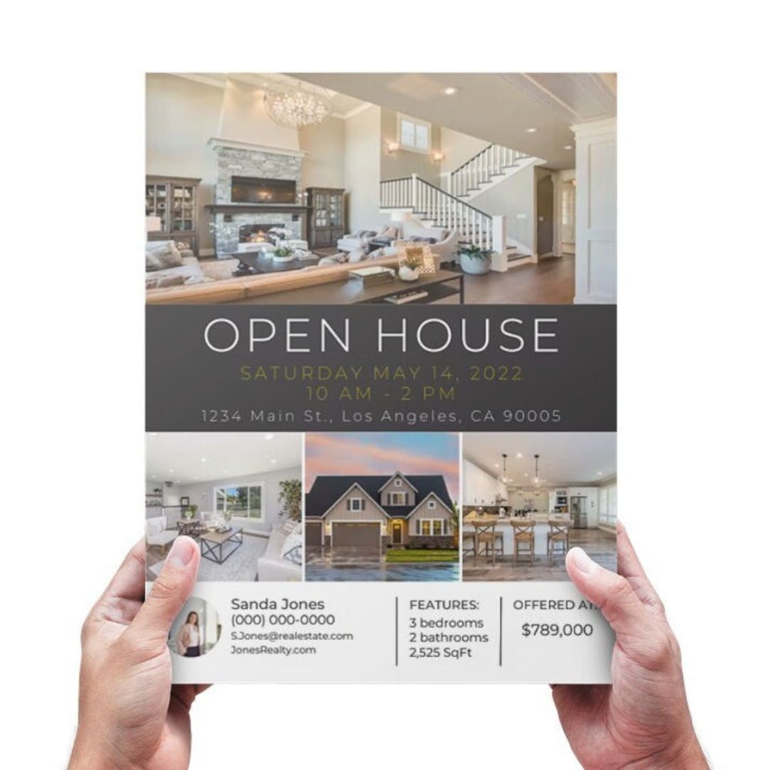 Real Estate Open House Flyer Template - Printable, Editable, INSTANT ...