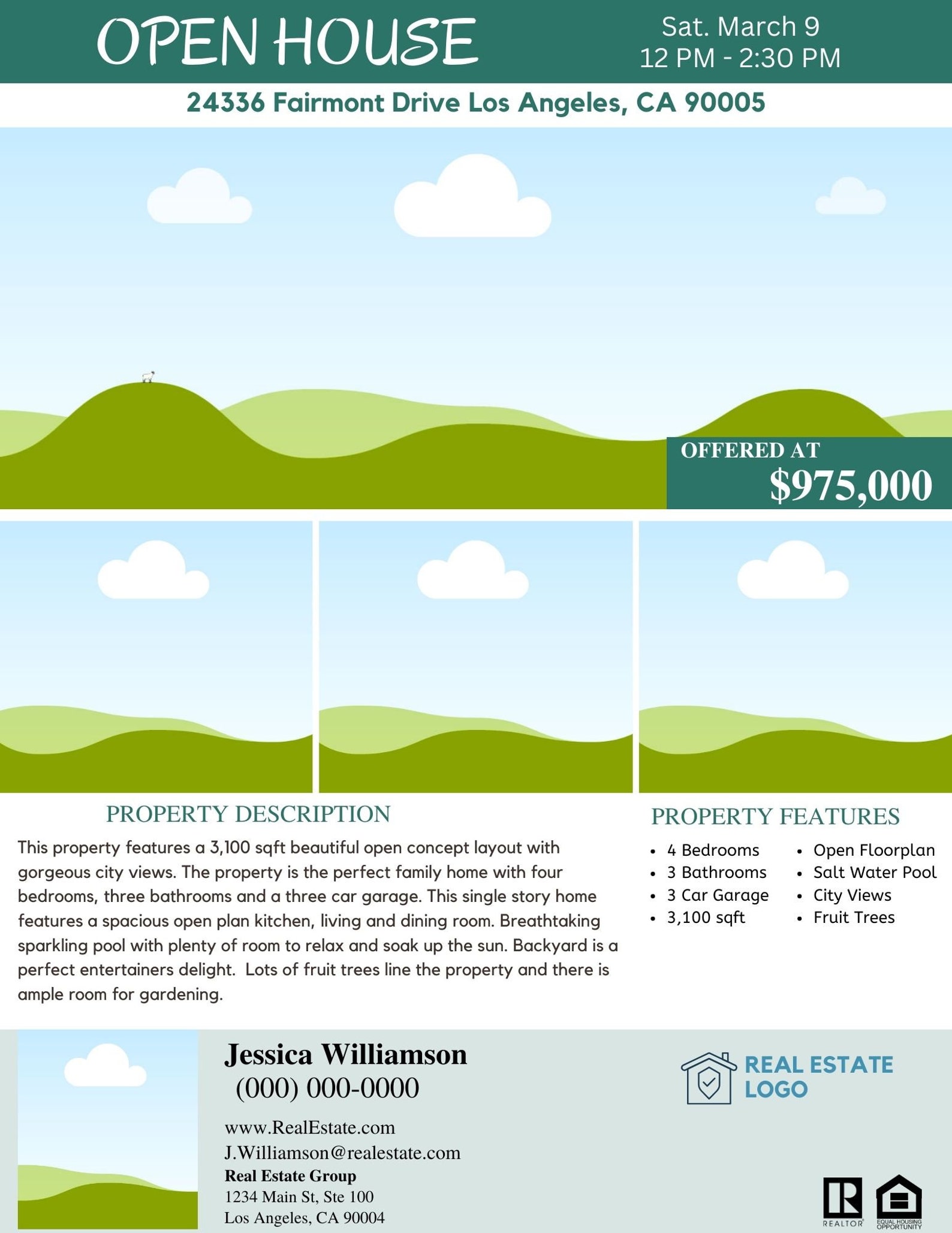 Real Estate Marketing Flyer Template - SET of 2 Printable, Editable ...
