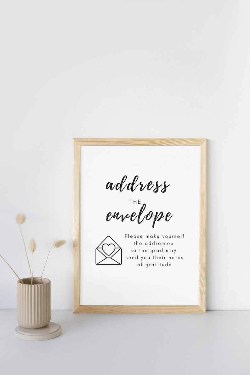 Address the Envelope Sign 8.5 X 11 - PDF - Etsy