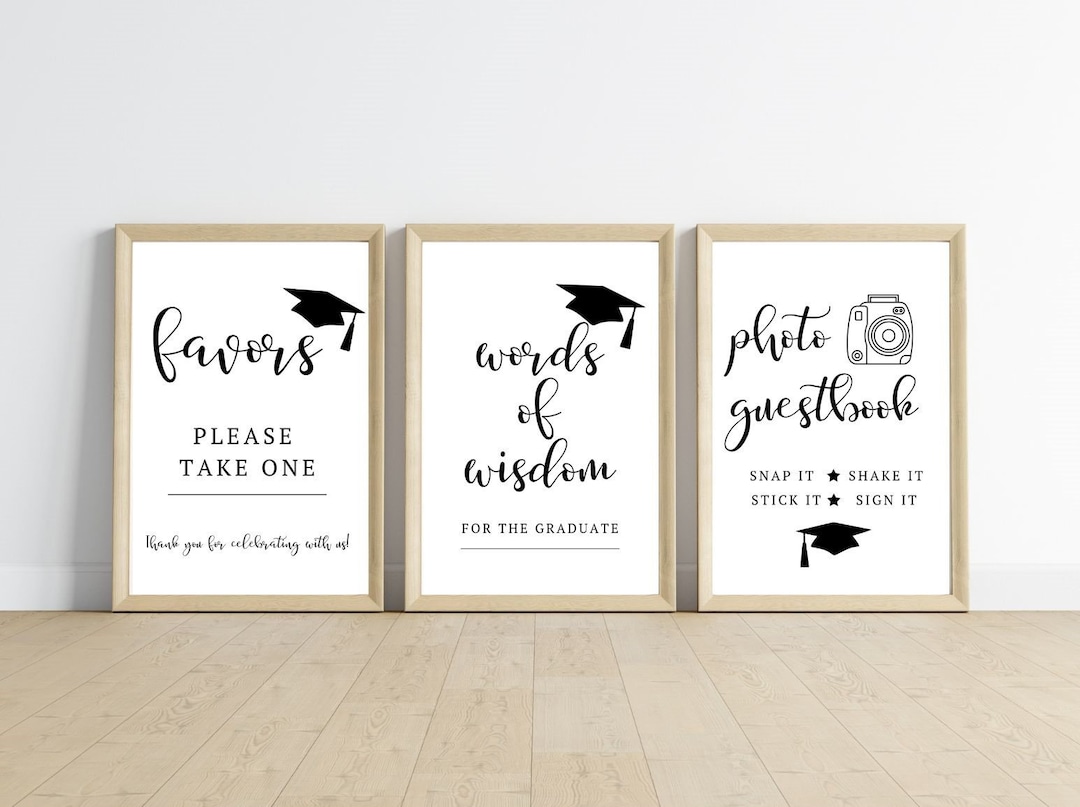 Graduation Party Sign Set, Printable Decoration (PDF) - Etsy