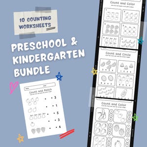 Printable Bundle 10 Counting Worksheet for Children Busy-book Printable ...