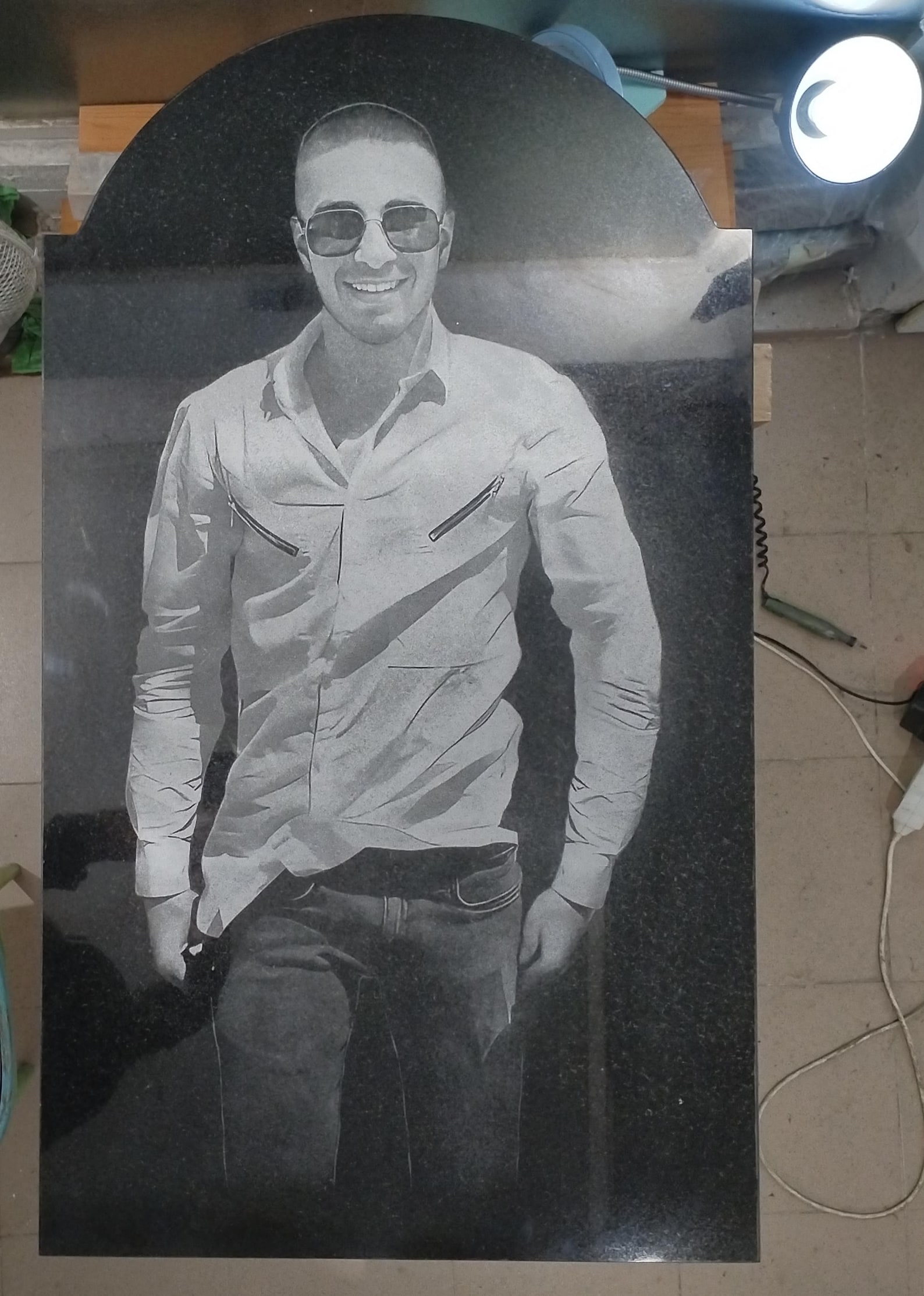 Human Headstone, Granite Headstone, Diamond Engraved - Etsy