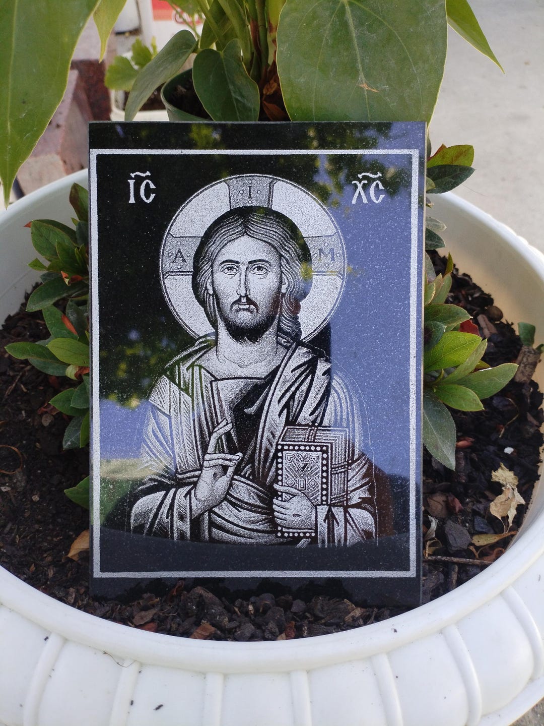 Icon,human Headstone, Granite Headstone, Diamond Engraved - Etsy