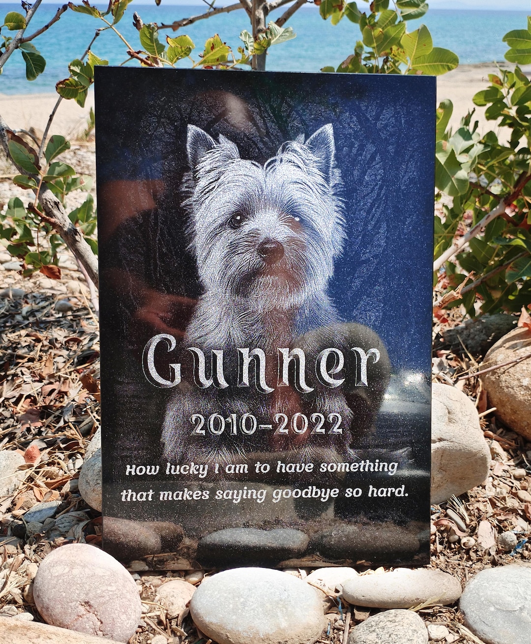 Engraved Dog Headstone, Animal Grave Marker, Deceased Pet Granite ...