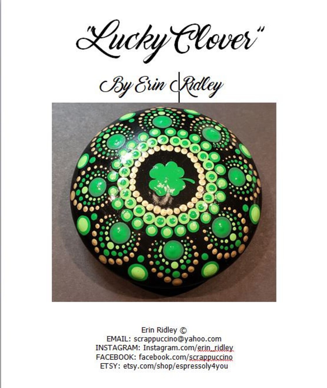 Lucky Clover Pattern Dotting Tutorial Instructions How to - Etsy