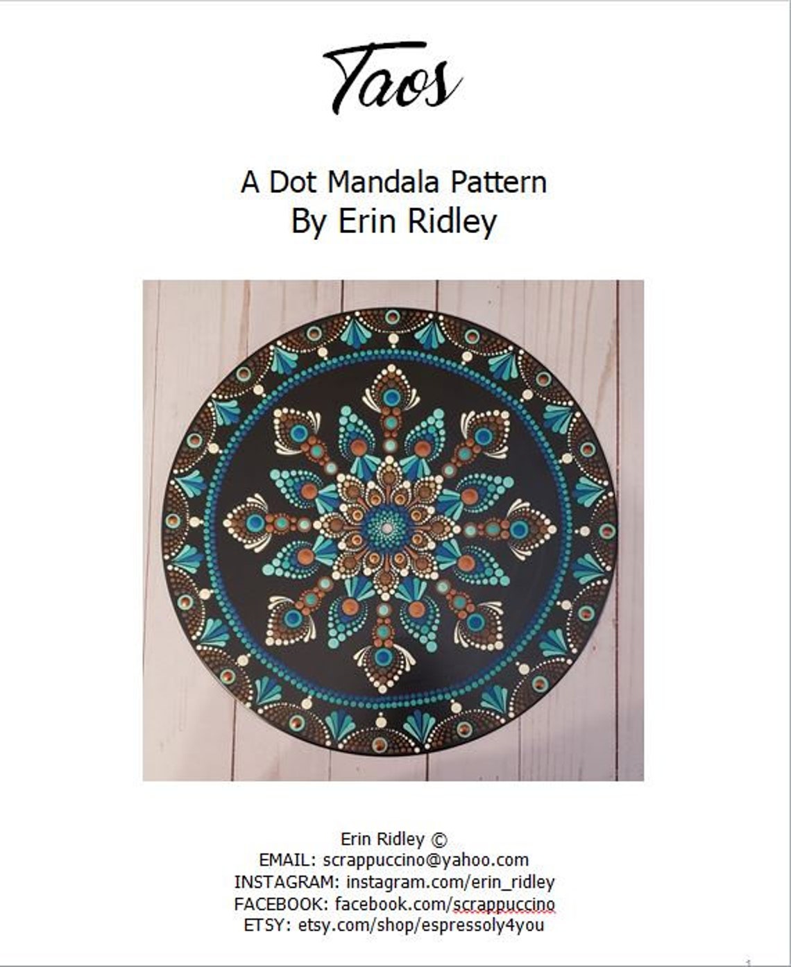 Taos Pattern Dotting Pattern Mandala Pattern Dotting - Etsy Canada