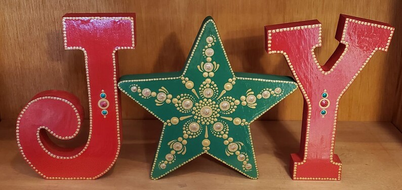 JOY Pattern Dotting Pattern Christmas DIY Mandala - Etsy