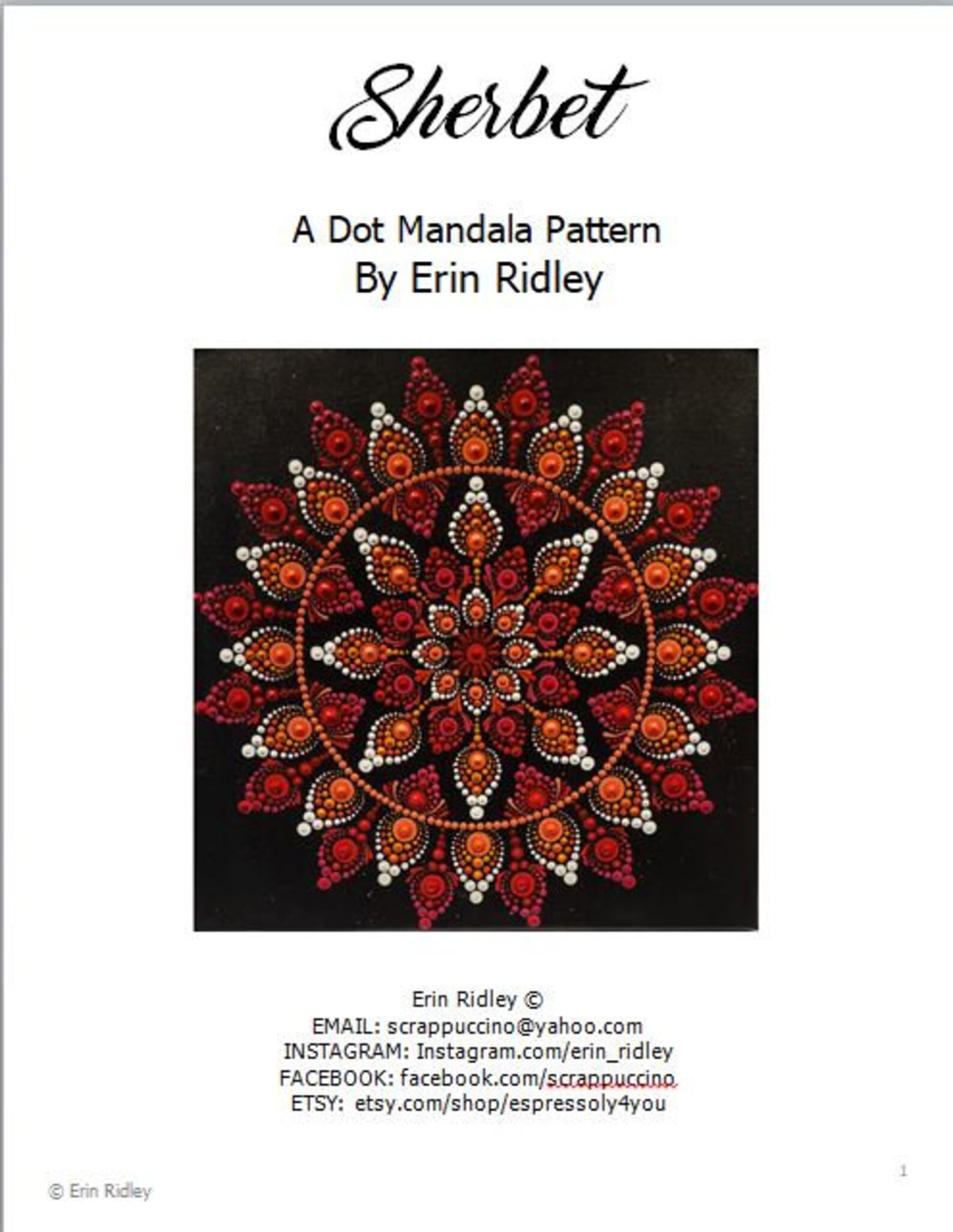 Sherbet Pattern Dotting Pattern Mandala Pattern Dot - Etsy