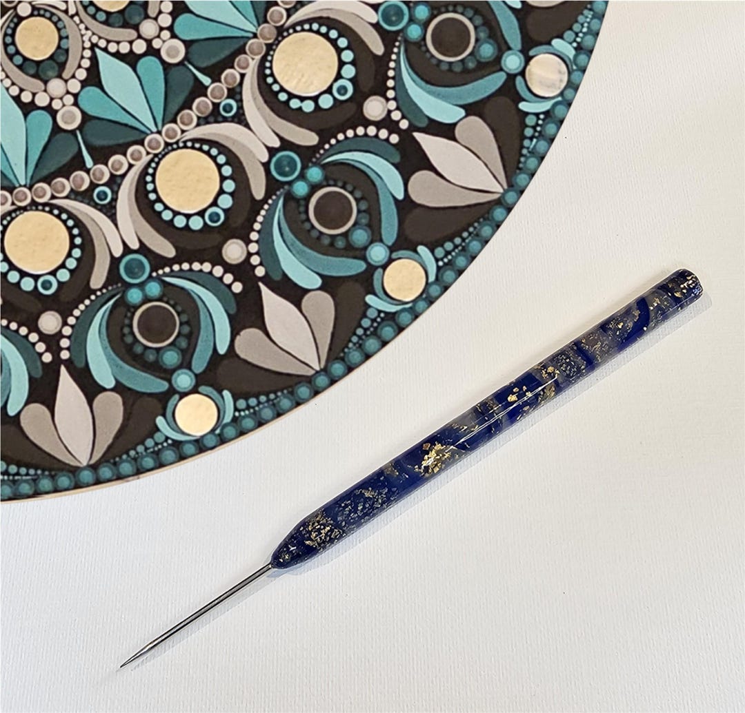 Dot Art Swoosh Tool for Dot Mandalas, Lapis Lazuli, Swish Tool, Needle ...