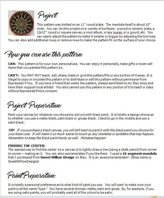 Sequoia Pattern Dotting Pattern Mandala Pattern Dotting | Etsy